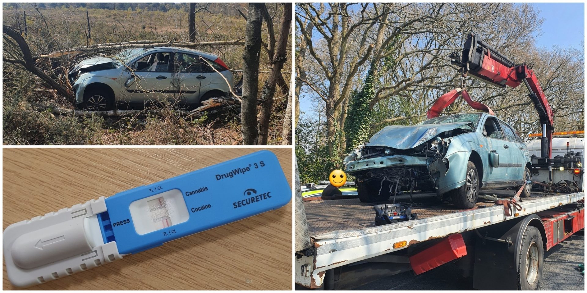 After being pursued by police, the car hits a tree in Blackwater | Car ...