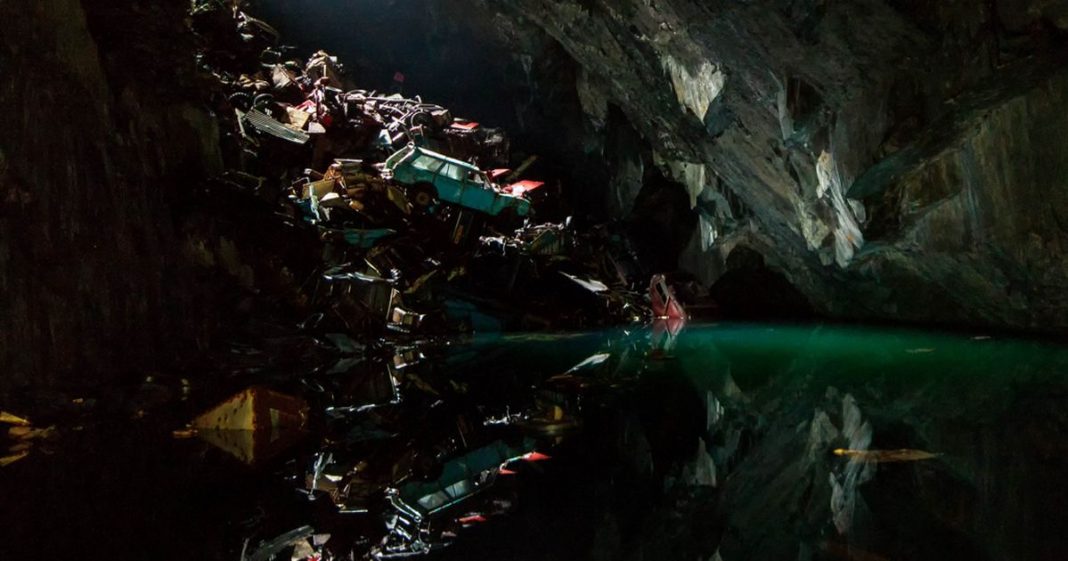 The underground “car cave” hidden in an abandoned mine in North Wales ...